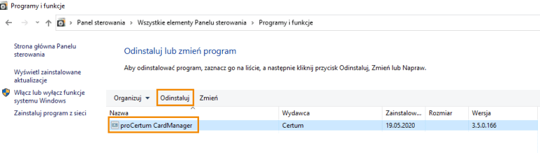 proCertum CardManager Dokumentacja i FAQ - Certum by Asseco
