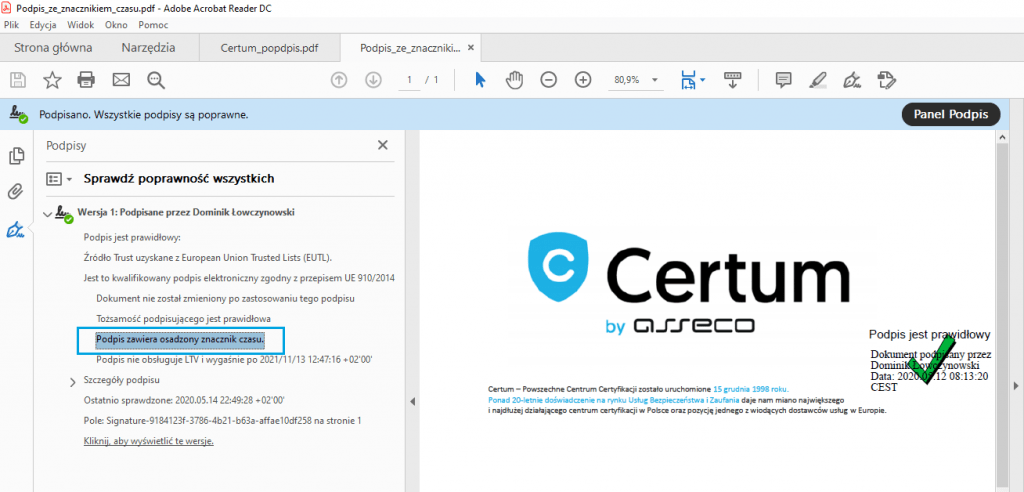 proCertum SmartSign Dokumentacja i FAQ - Certum by Asseco